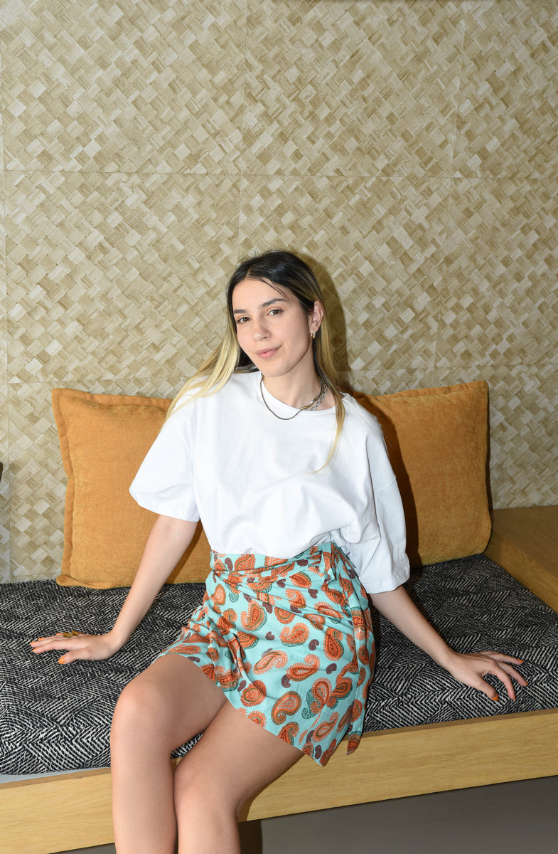 "CYAN FAVIA" Skirt – Argyro Fotou
